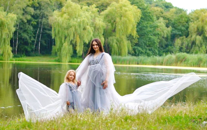 Silver mother daughter matching dress Silver Gray dress | Etsy