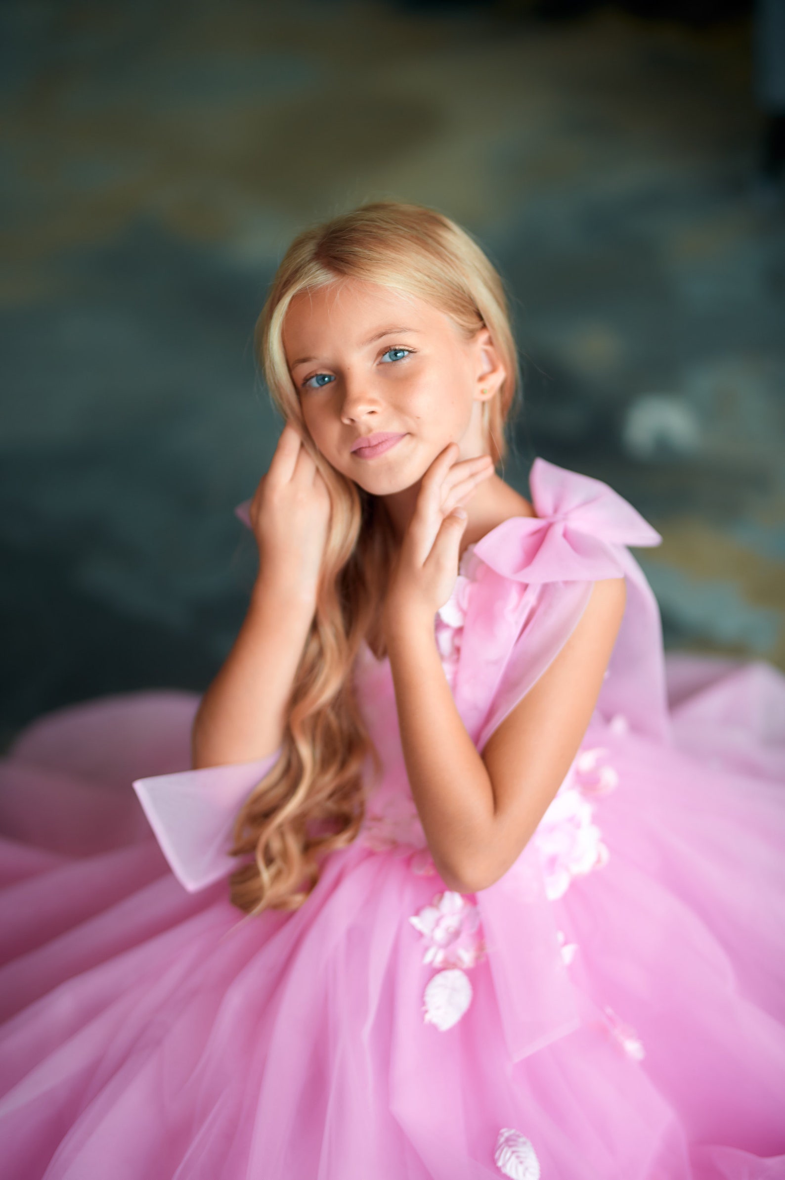 Pink Flower Girl Dress Floral Floor Length Ball Gown Tulle - Etsy