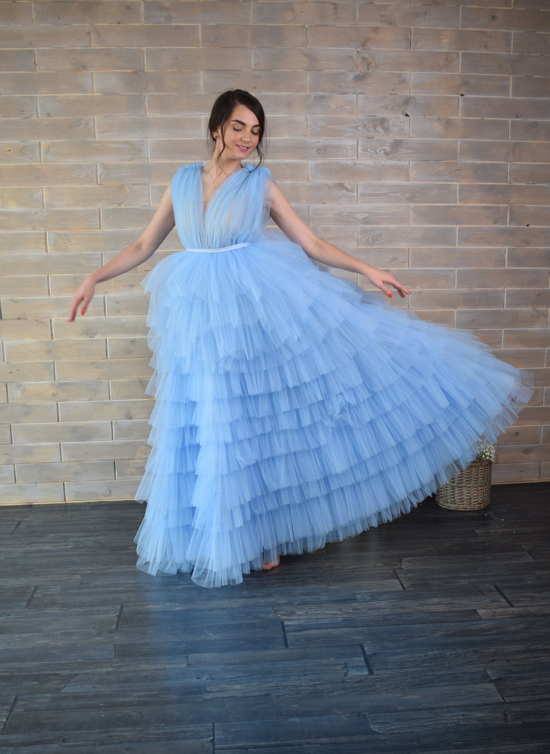 Tulle Dress Women, Tulle Tiered Dress, Tulle Prom Dress, Evening Long ...