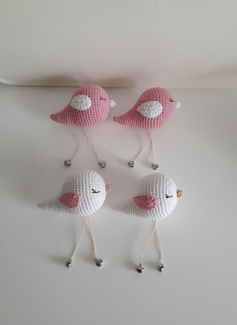 Crochet Bird Baby Mobile, Scandinavian Nursery Decor, Mobile Crib ...