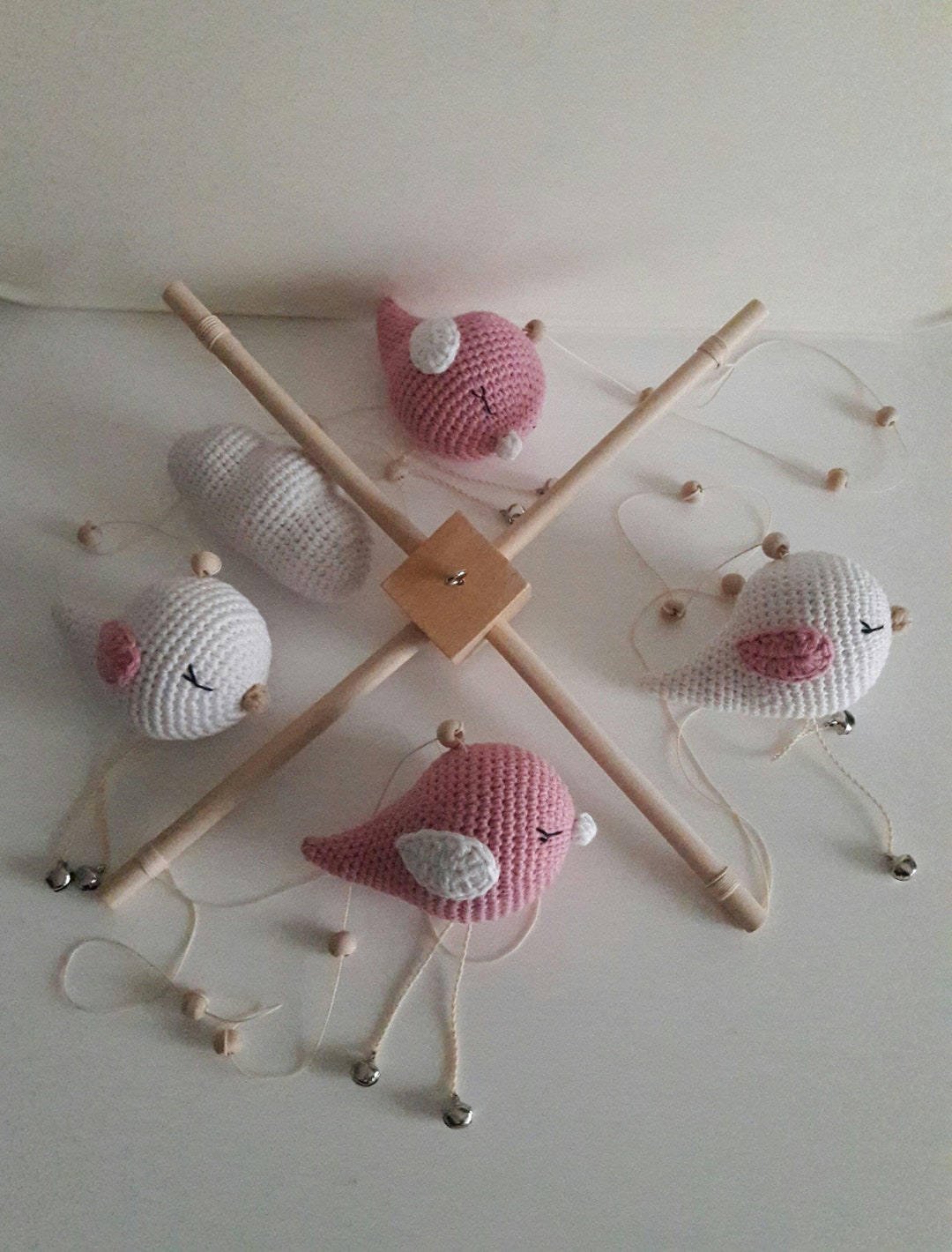 Crochet Bird Baby Mobile, Scandinavian Nursery Decor, Mobile Crib ...