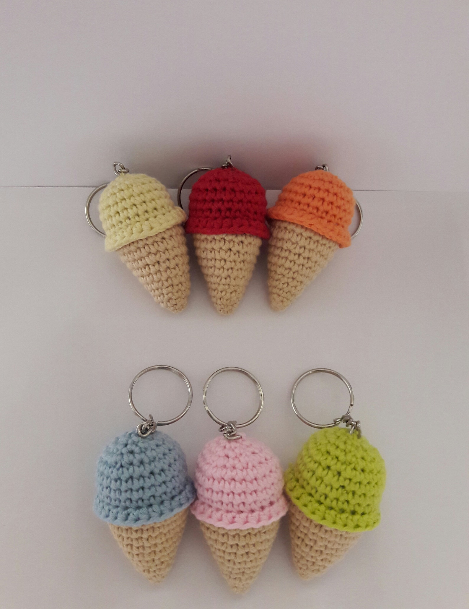 Mini Ice Cream Keychain, Crochet Keychain, Crochet Key Chains Amigurumi ...