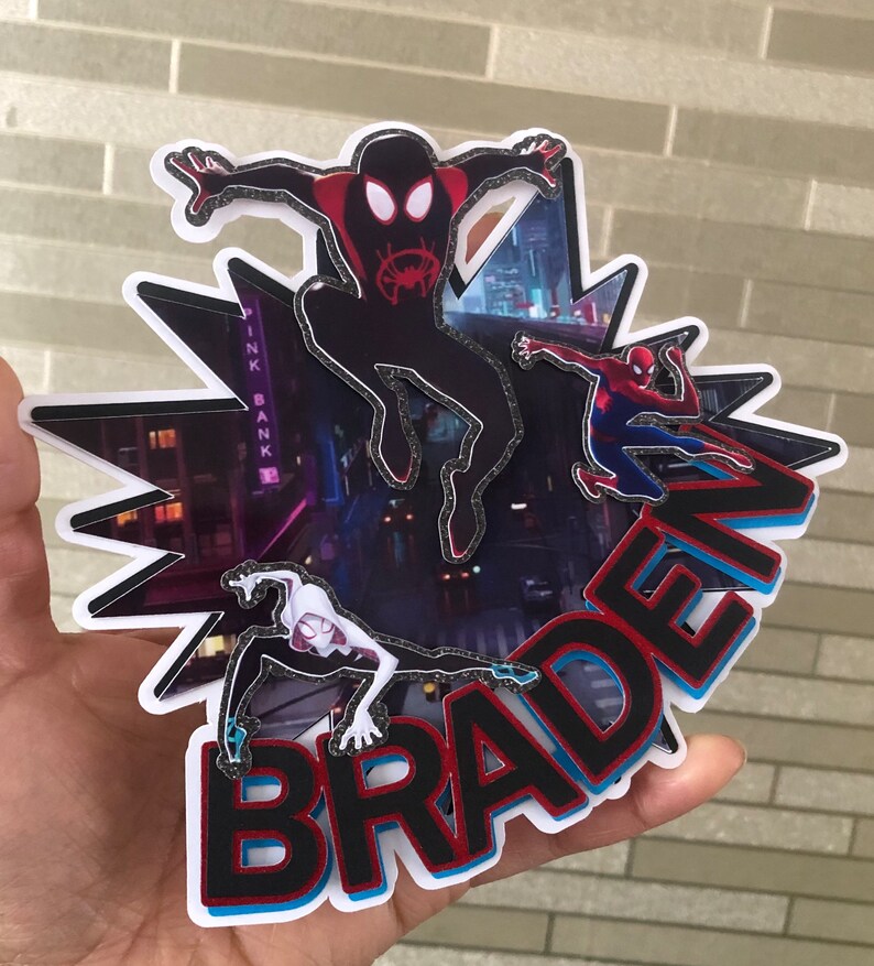 Spider-man Miles Morales Gwen Peter Parker Cake Topper - Etsy