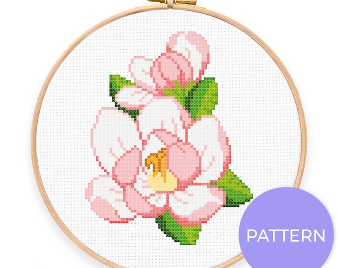 Magnolia Cross Stitch Pattern - Etsy