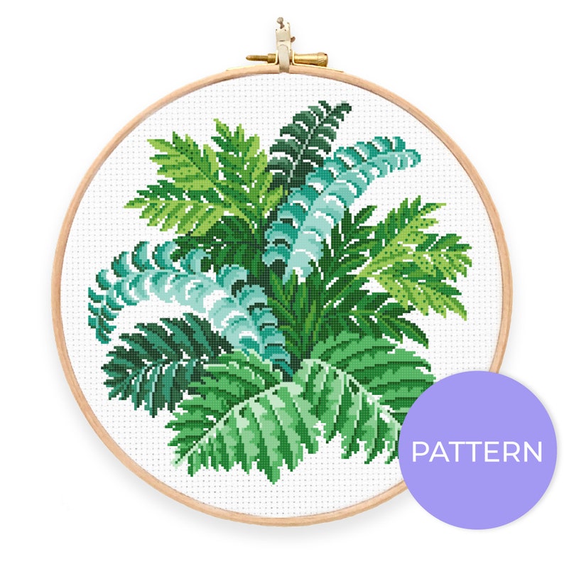 Vintage Ferns Cross Stitch Pattern - Etsy