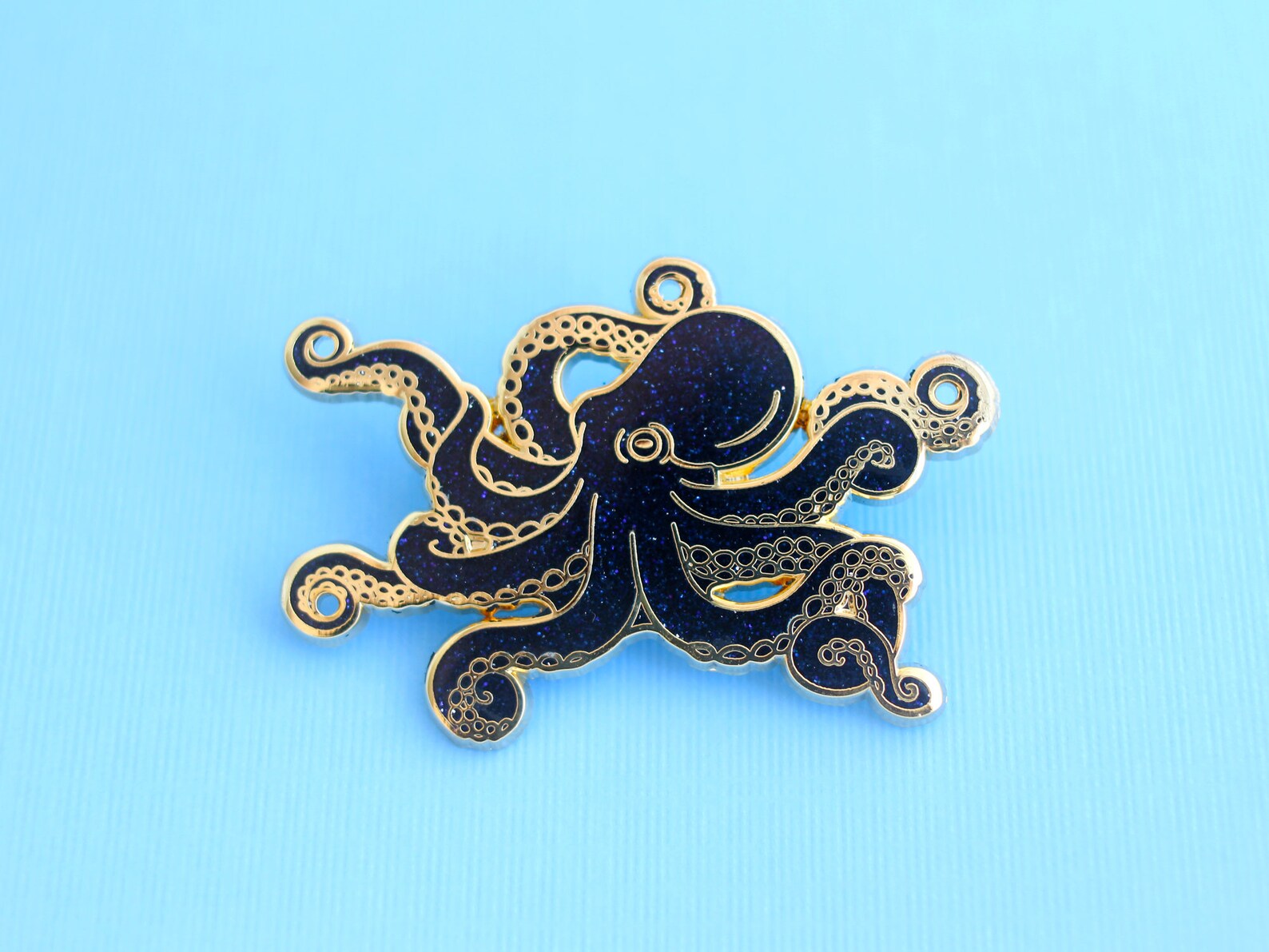 Octopus Pin - Midnight Glitter - Etsy