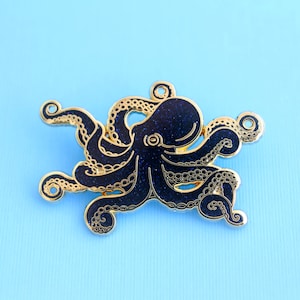 Octopus Pin - Midnight Glitter - Etsy