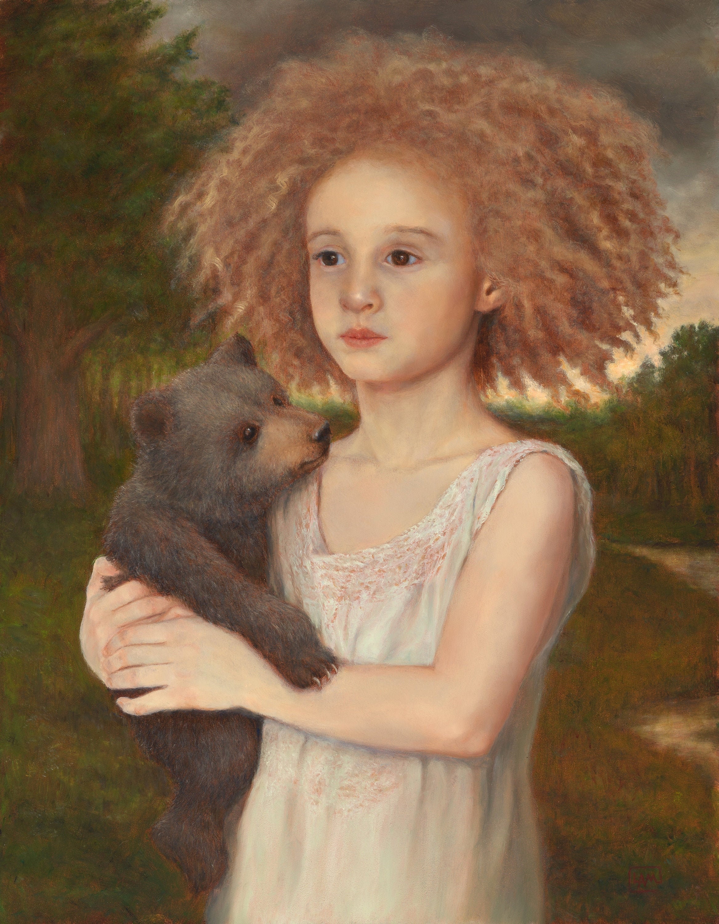 Ursula's Hope, Child With Bear, Giclee Fairytale Print, Artemis - Etsy
