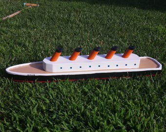 Ocean Liner 2 Funnel Handmade Wooden Ship | Etsy