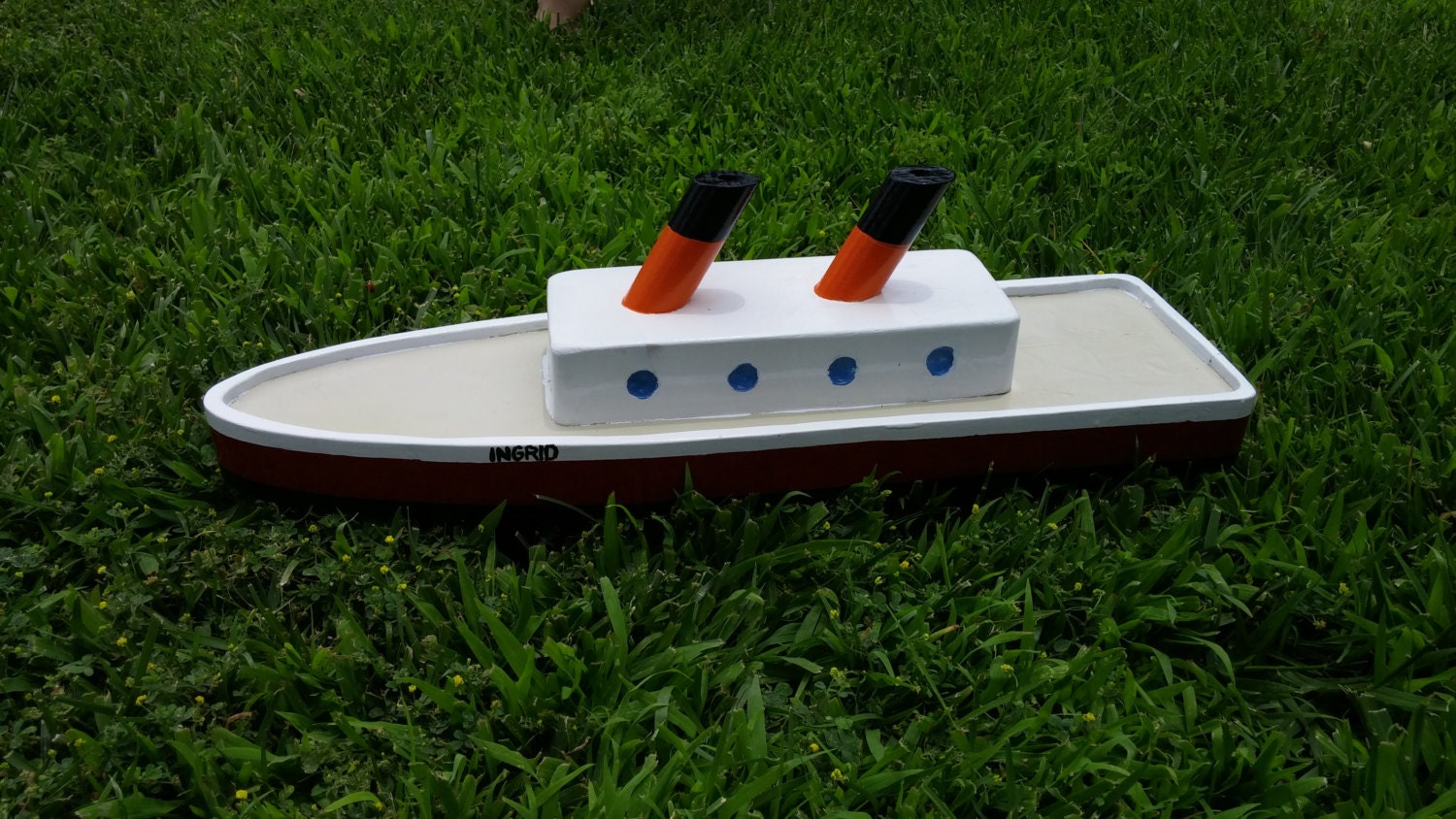 Ocean Liner 2 Funnel Handmade Wooden Ship - Etsy