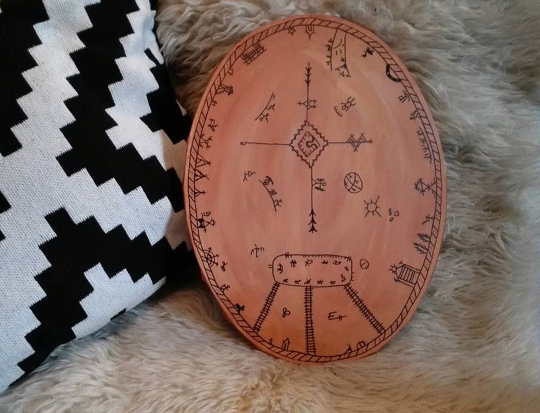 Shamaani Rumputaulu - Big and Small Shaman Drum Canvas for Bohemian ...