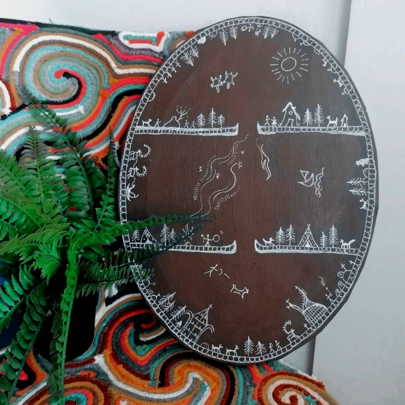 Shamaani Rumputaulu - Big and Small Shaman Drum Canvas for Bohemian ...