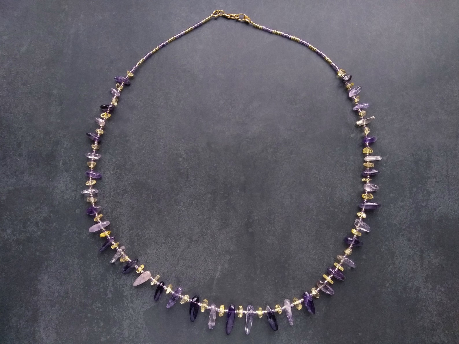 Long Statement Necklace Amethyst Necklace Purple Necklace - Etsy