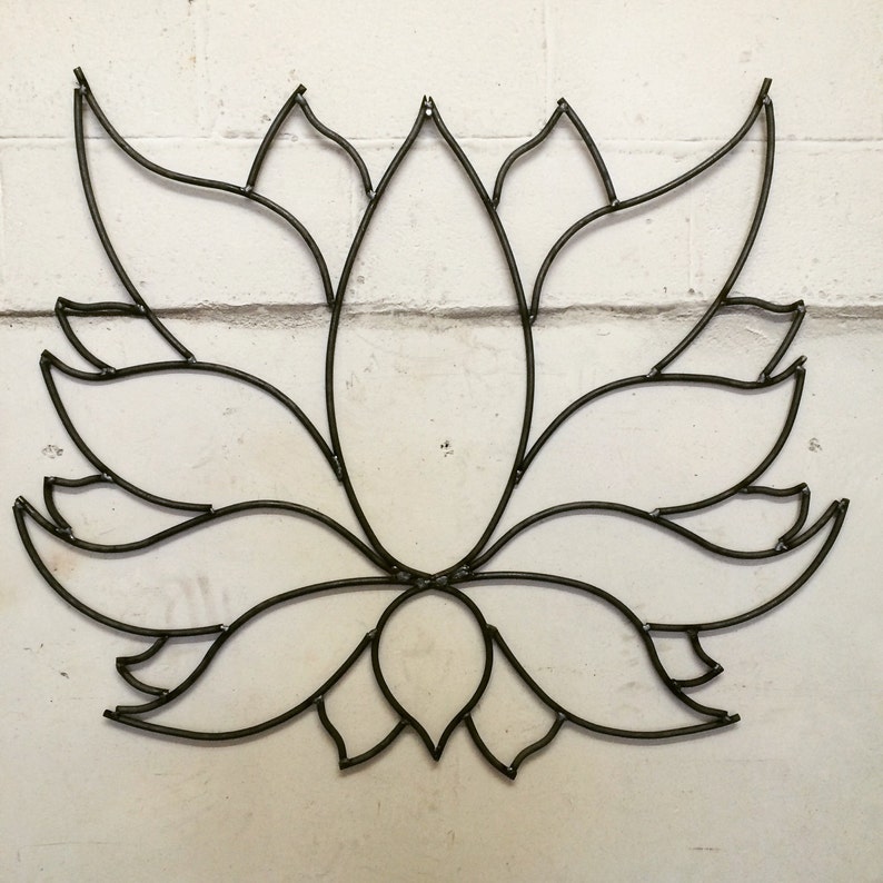 Metal Welded Lotus Flower Wall Art Sculpture - Etsy
