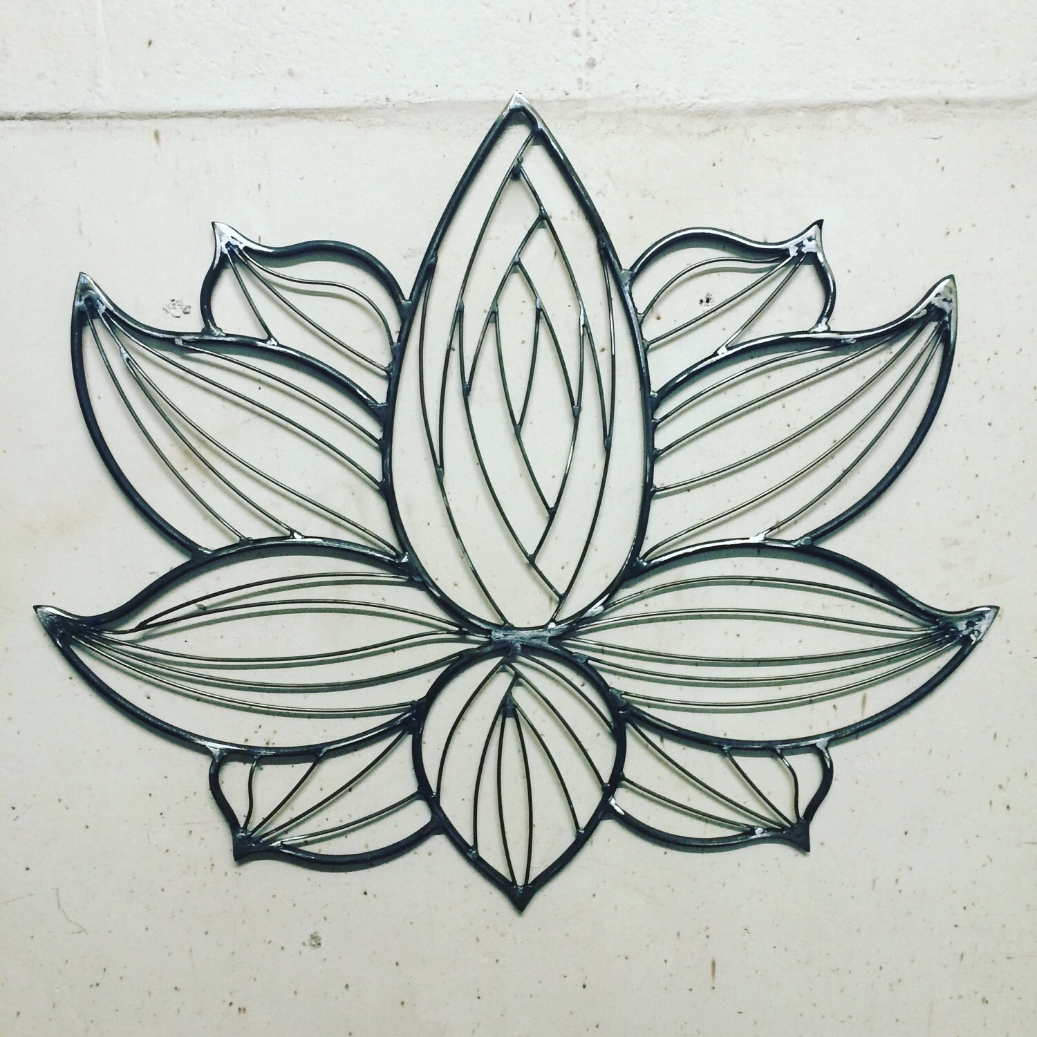 Metal Welded Lotus Flower Wall Art Sculpture - Etsy