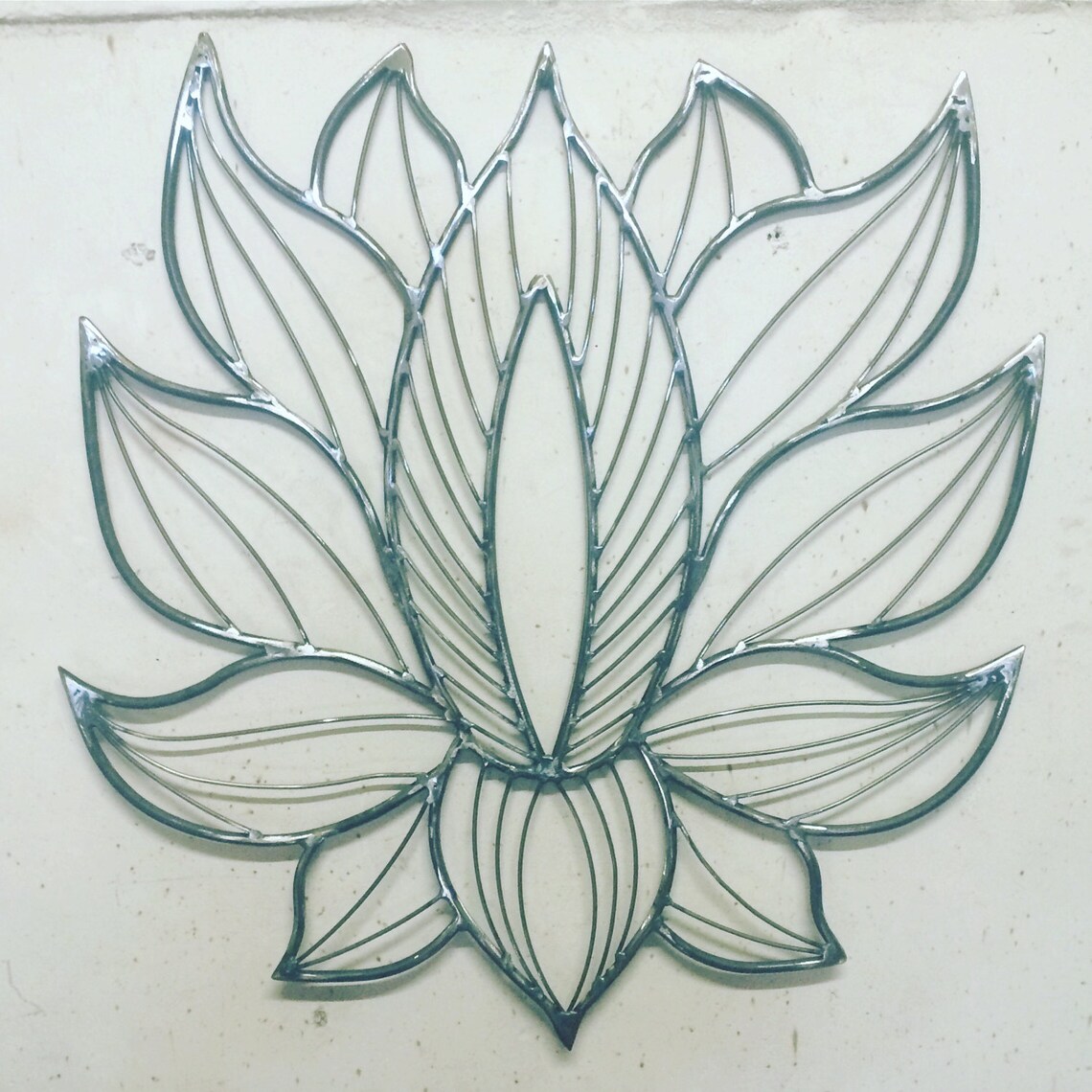 Metal Welded Lotus Flower Wall Art Sculpture - Etsy