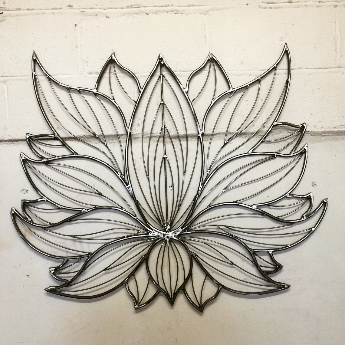 Metal Welded Lotus Flower Wall Art Sculpture - Etsy