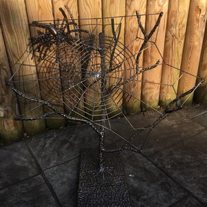 Welded. Upcycled. Steel. Spider. Web. Garden. Art. Sculpture. | Etsy UK