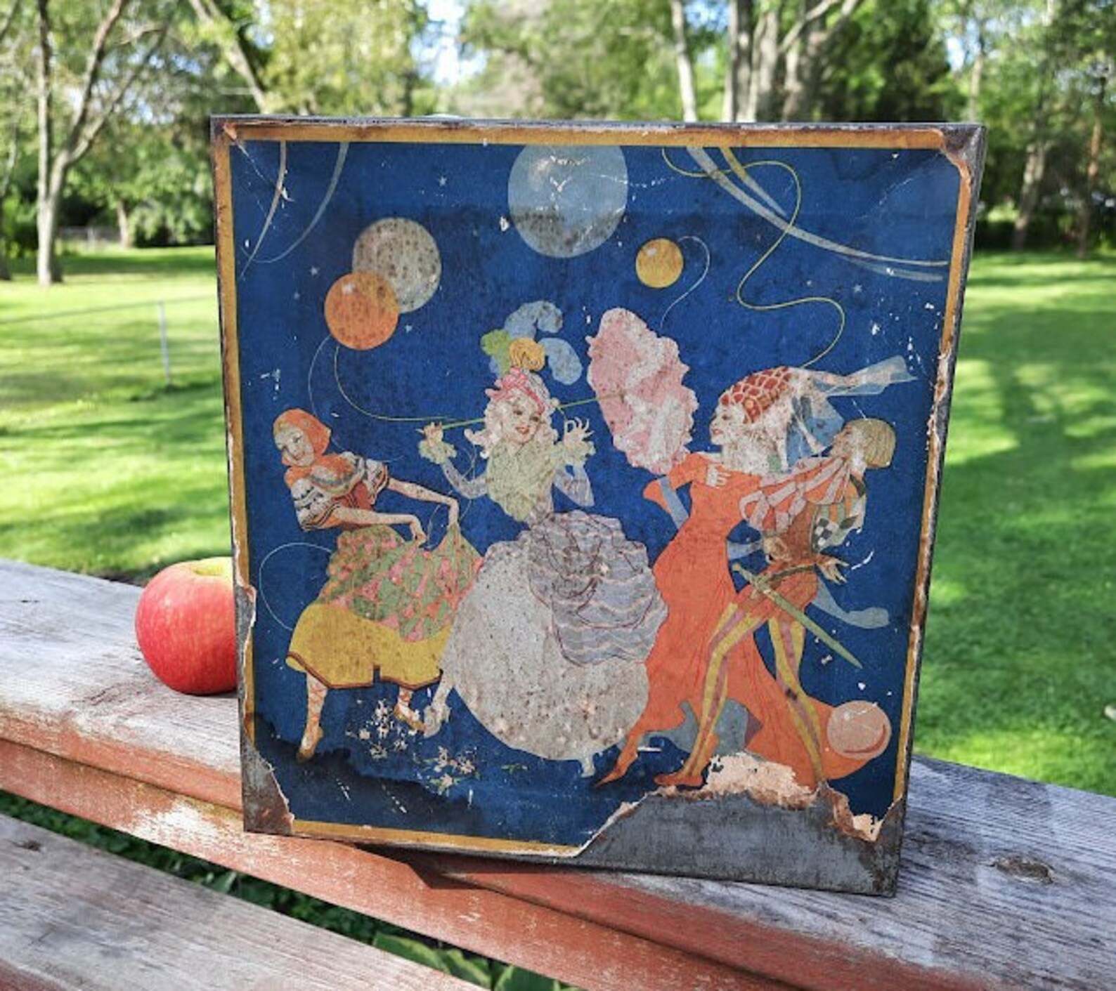 Vintage Tin Box Victorian Dancers Antique Primitive Square Tin - Etsy