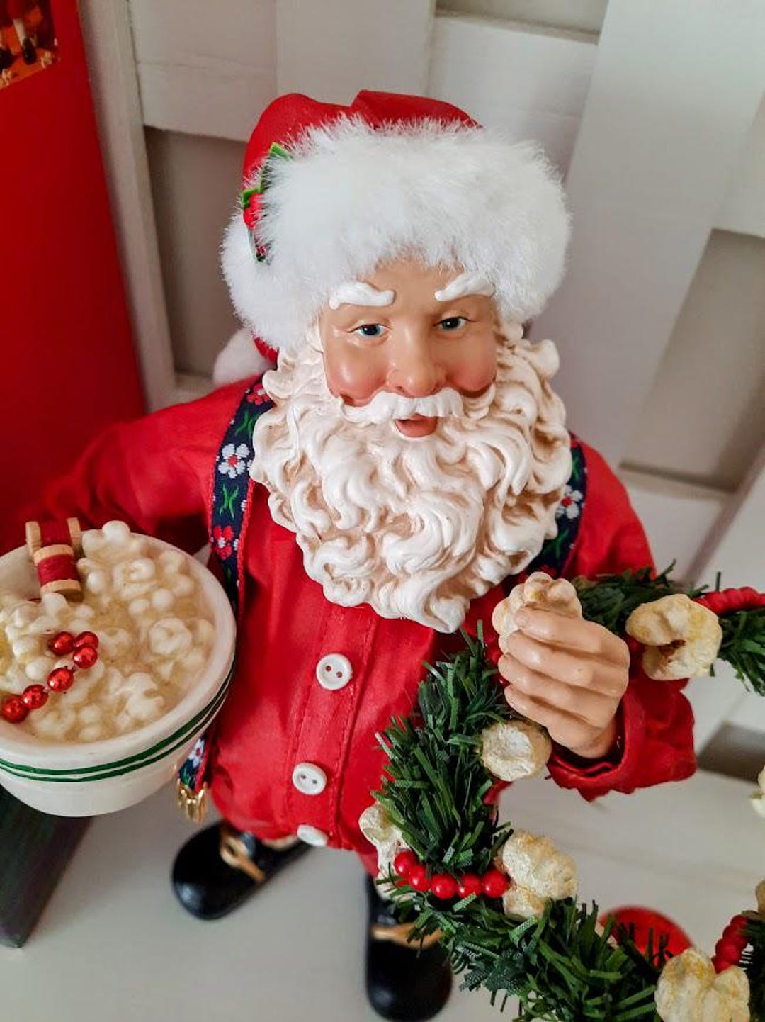 Vintage Santa Figurine POSSIBLE DREAMS a Snack for Santa Clothtique ...
