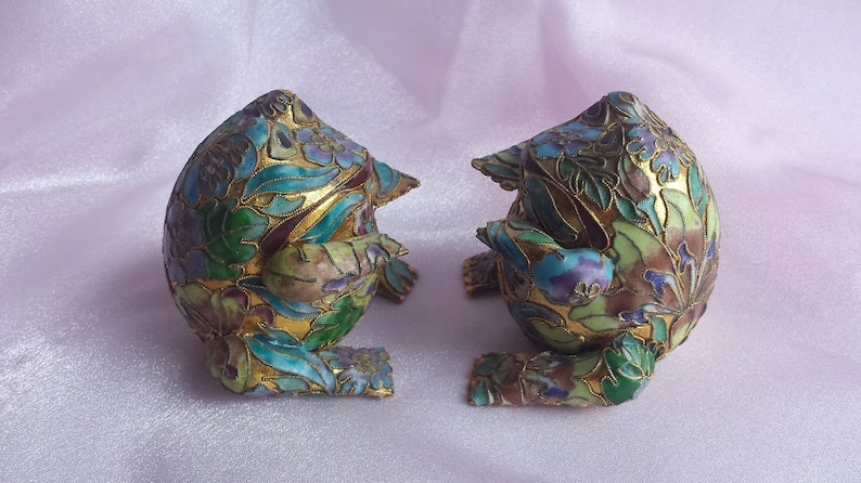 RARE Gold Cloisonné Frog Figurines With Ornate Raised Texture-each Sold ...