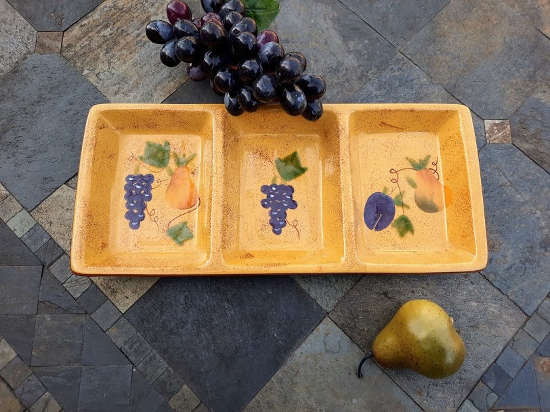 Ceramic Snack Tray Gold With Fruit Pattern SUMMER LIVING Brand ...