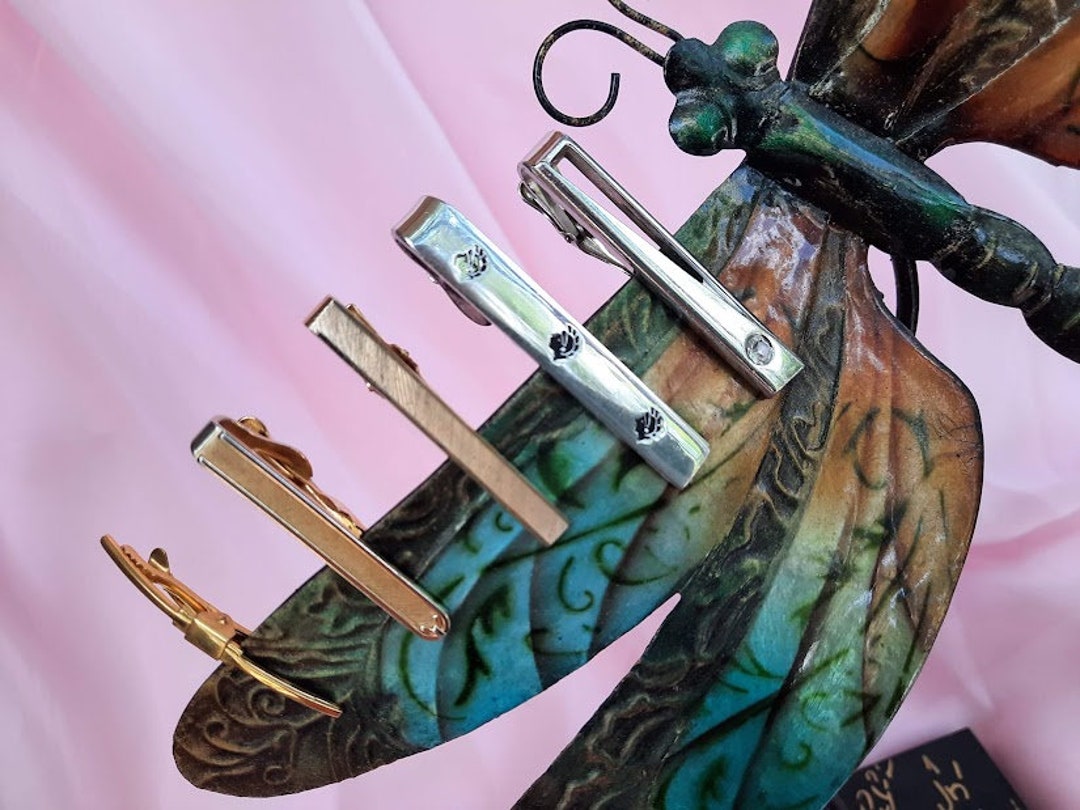 Vintage Tie Clip Collection Set of 5 SWAK ANSON FOSTER Silver and Gold ...