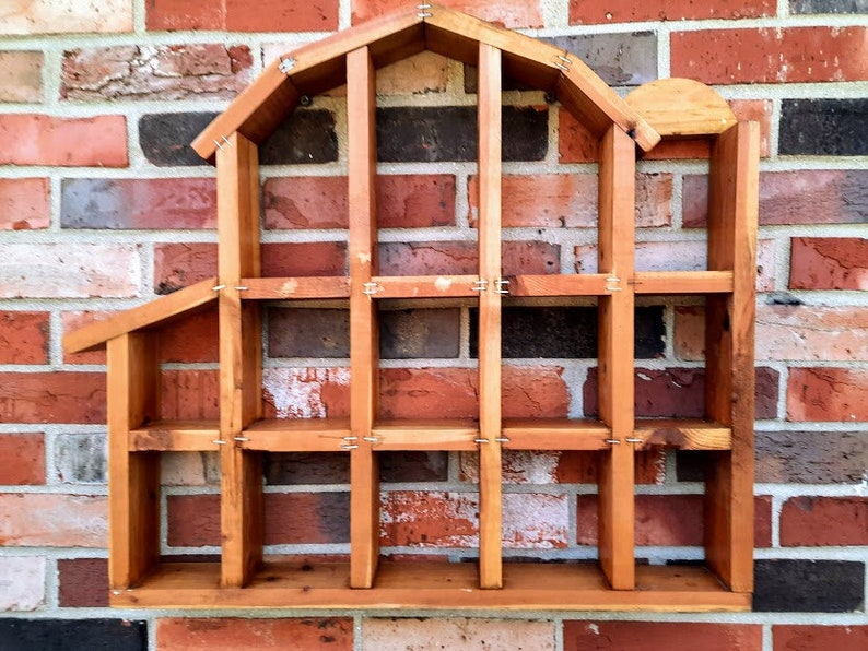 Barn Shaped Shadow Box LARGE Open Work Display Shelf 14 - Etsy