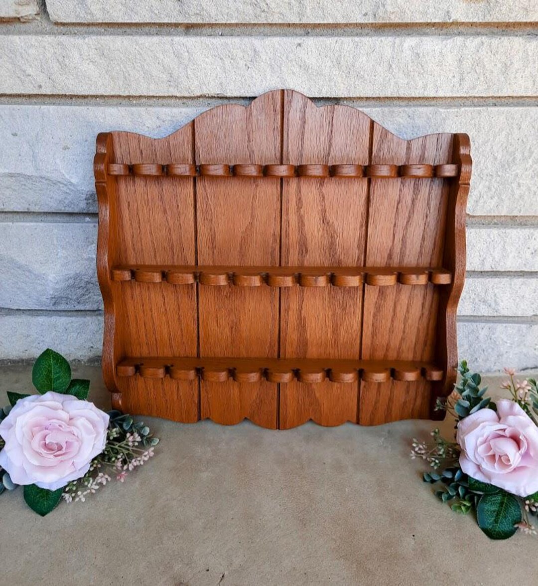 Vintage Wooden Souvenir Spoon Rack Large Display Rack Holds 30 Spoons ...