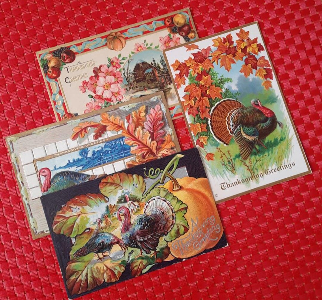 Antique Post Cards Thanksgiving Designs Circa 1909 One Cent Postage ...