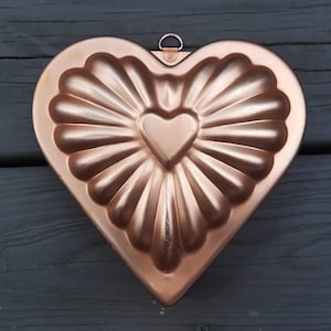 Vintage Copper Mold Jumping Fish Seashell Heart Scalloped Oval Fish ...