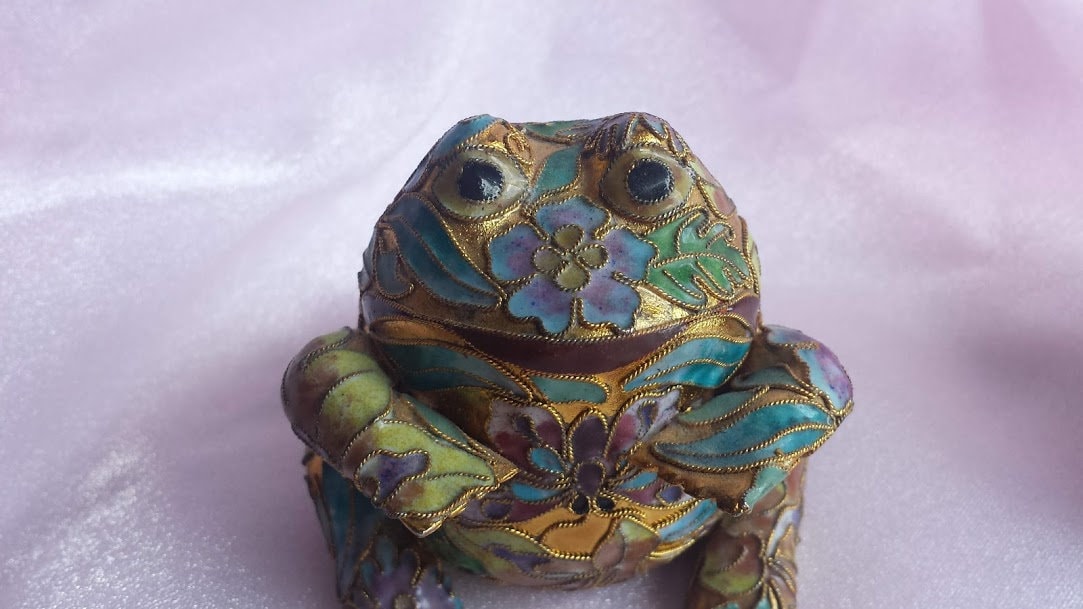 RARE Gold Cloisonné Frog Figurines With Ornate Raised Texture-each Sold ...