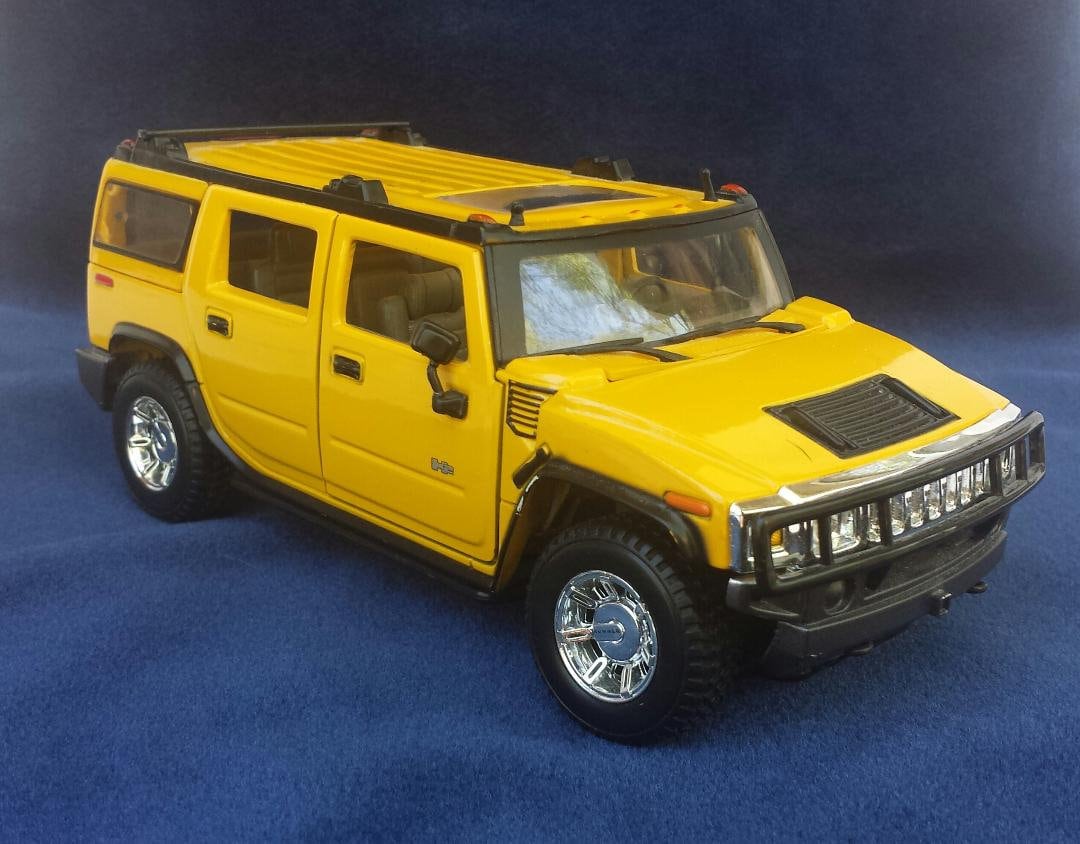 Model Hummer H2 Yellow With Sunroof Grey Interior Opening Doors Toy ...