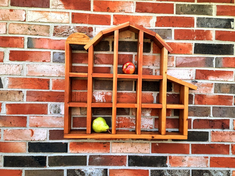 Barn Shaped Shadow Box LARGE Open Work Display Shelf 14 - Etsy