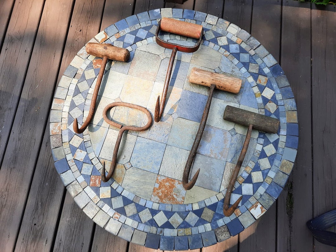 Vintage Hay Hook Farm Tool Hand Held Bale Forged Cast Iron Hay Baler ...