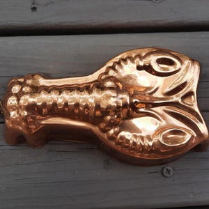 Vintage Copper Mold Jumping Fish Seashell Heart Scalloped Oval Fish ...