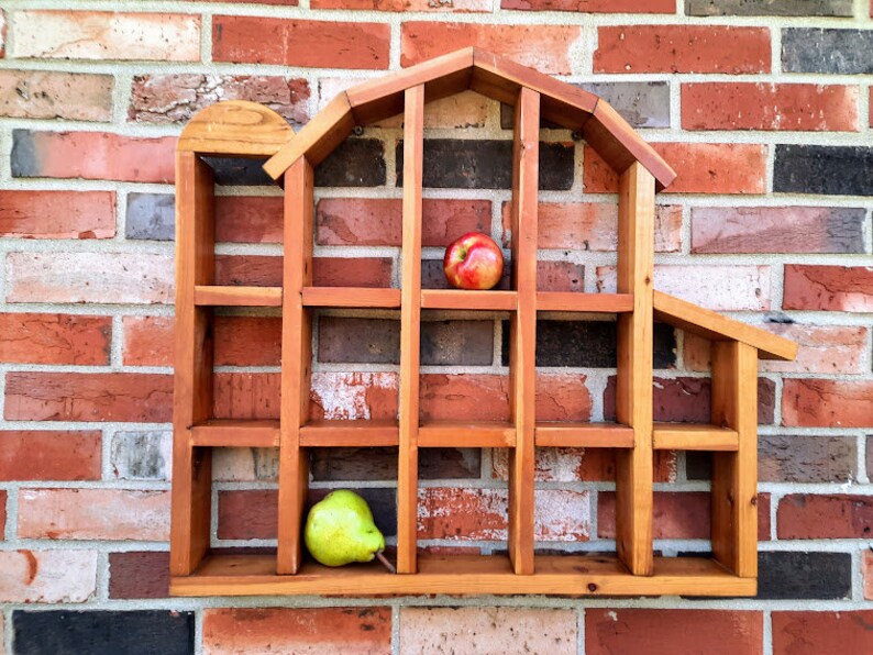 Barn Shaped Shadow Box LARGE Open Work Display Shelf 14 - Etsy