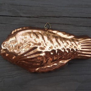 Vintage Copper Mold Jumping Fish Seashell Heart Scalloped Oval Fish ...