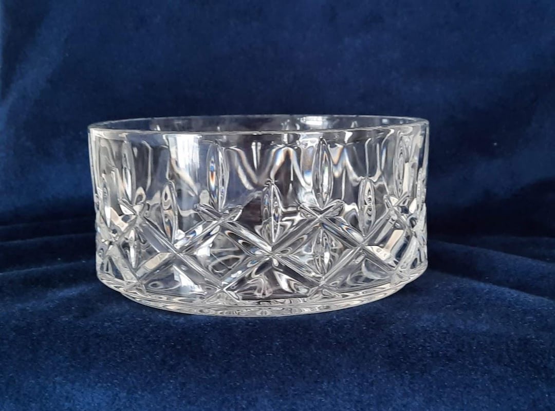 Vintage Shannon Crystal Glass Bowl OR Cut Crystal Diamond Pattern Bowl ...