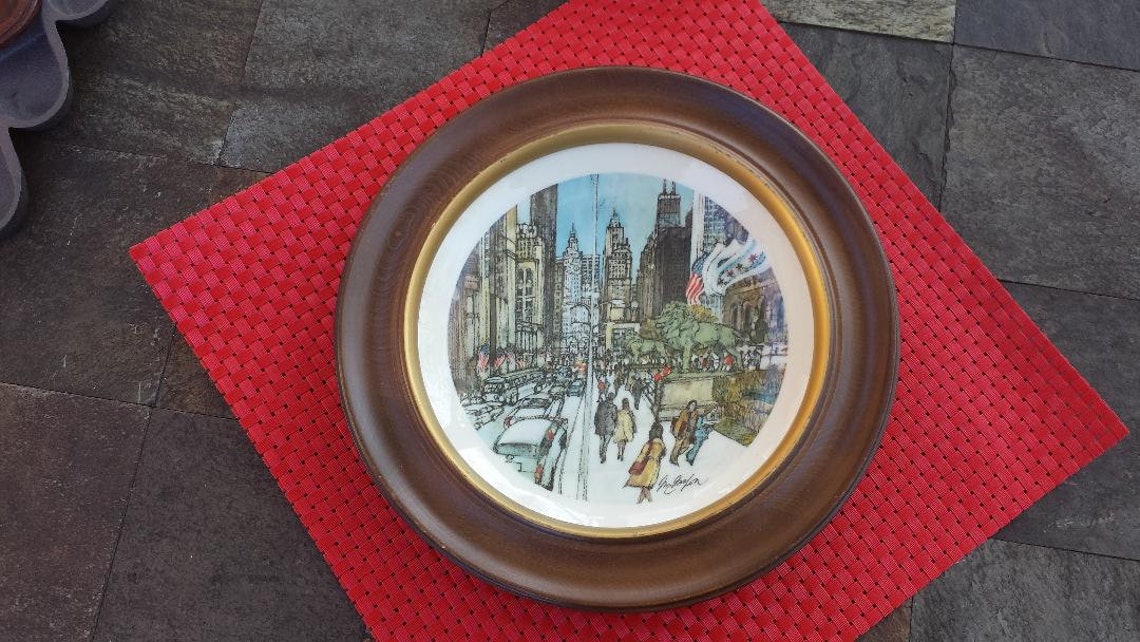 Chicago Collector Plates Michigan Ave at the Art Institute OR - Etsy