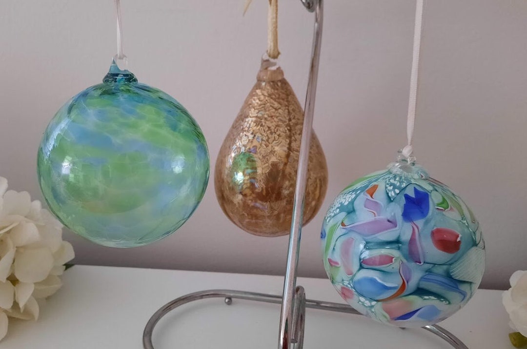 Vintage Hand Blown Glass Ornaments Cape Cod Glass Works OR Golden Tear ...