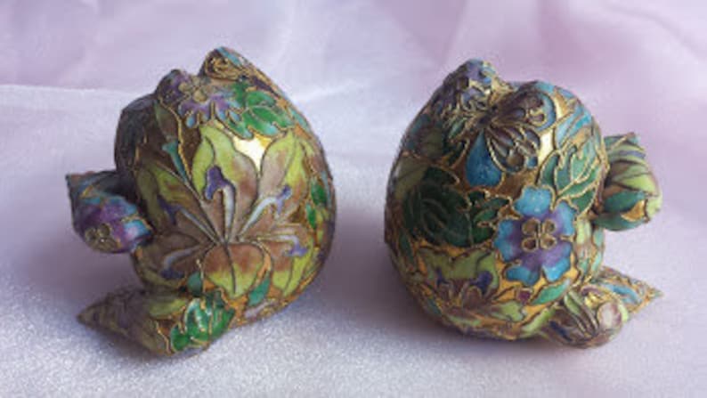 RARE Gold Cloisonné Frog Figurines With Ornate Raised Texture-each Sold ...