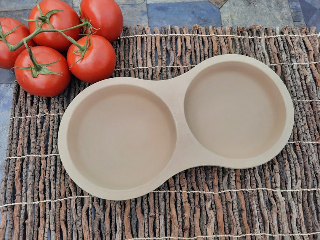 The Pampered Chef Egg Cooker 5132 Stoneware Double Bowl Baker - Etsy