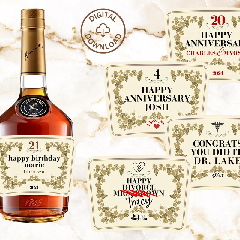 Hennessy Label - Etsy