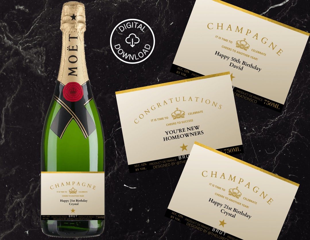 Custom Bottle Labels, Moet Champagne Gifts, Groomsman and Bridesmaid ...