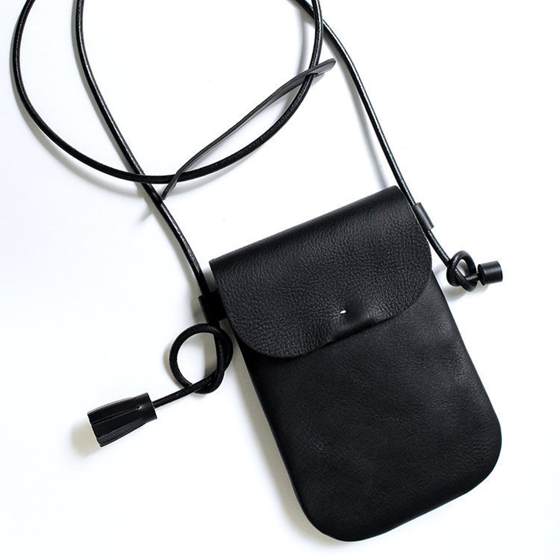 Leather Phone Bag _black, Leather Phone Case, Travel Leather Bag, Walk ...