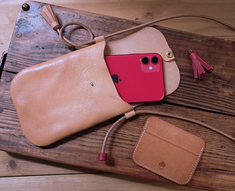 Leather Phone Bag _natural, Leather Phone Case, Travel Leather Bag ...