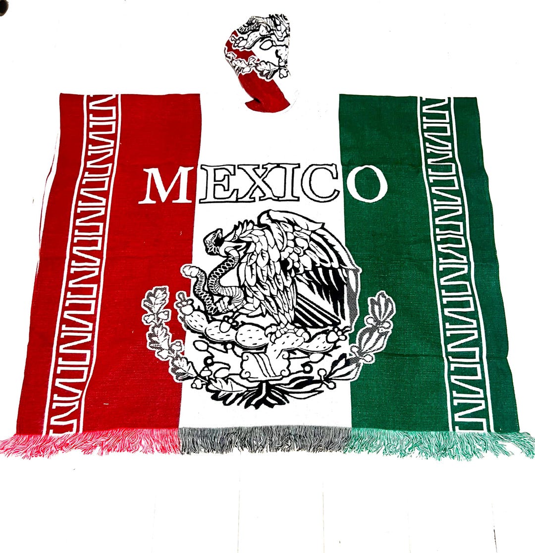 Tricolor Mexico / Mexican Poncho Mexican Flag Poncho - Etsy