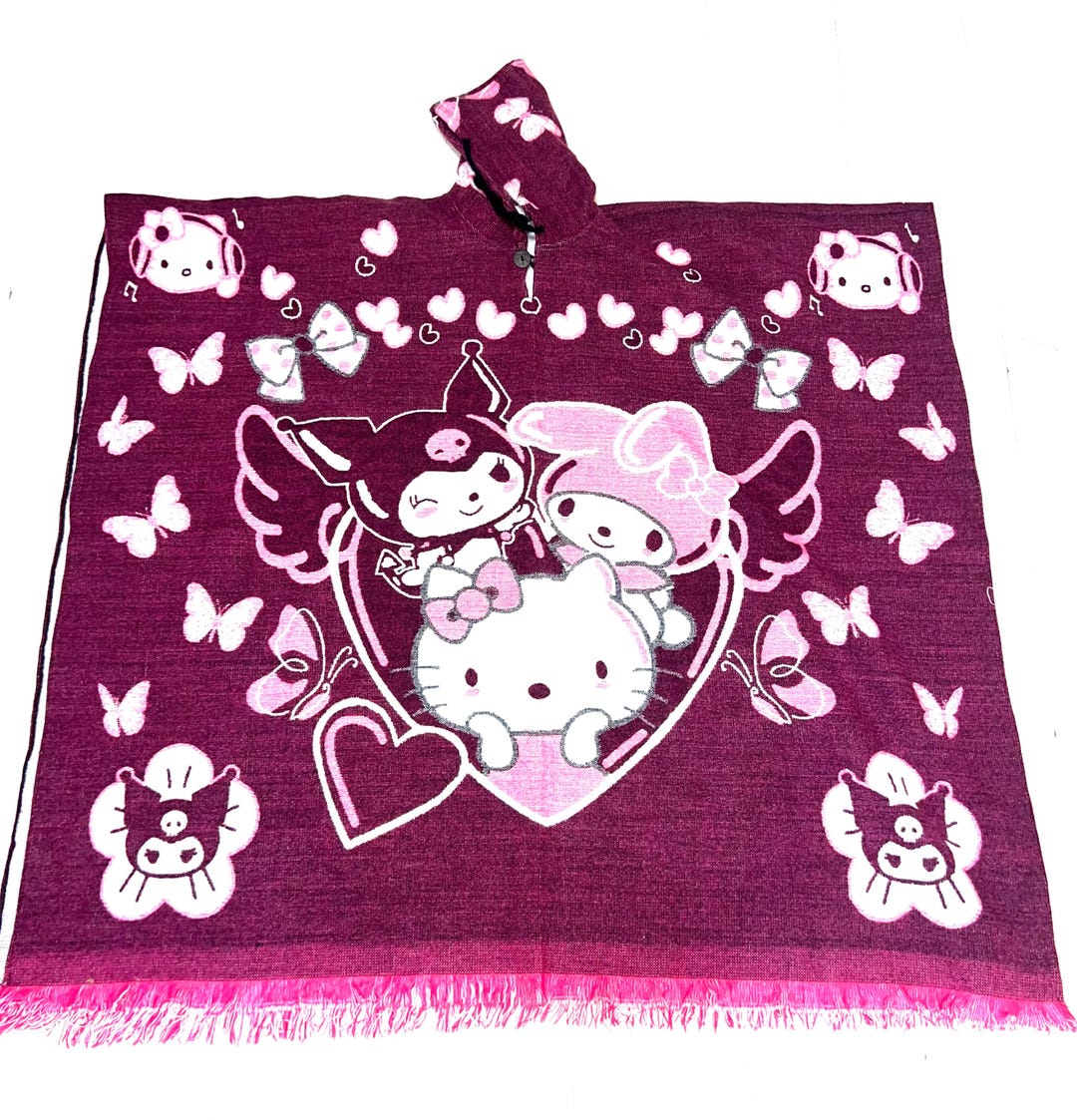 My Melody Hello Kitty Poncho Alpaca Wool Blend Adult Size - Etsy