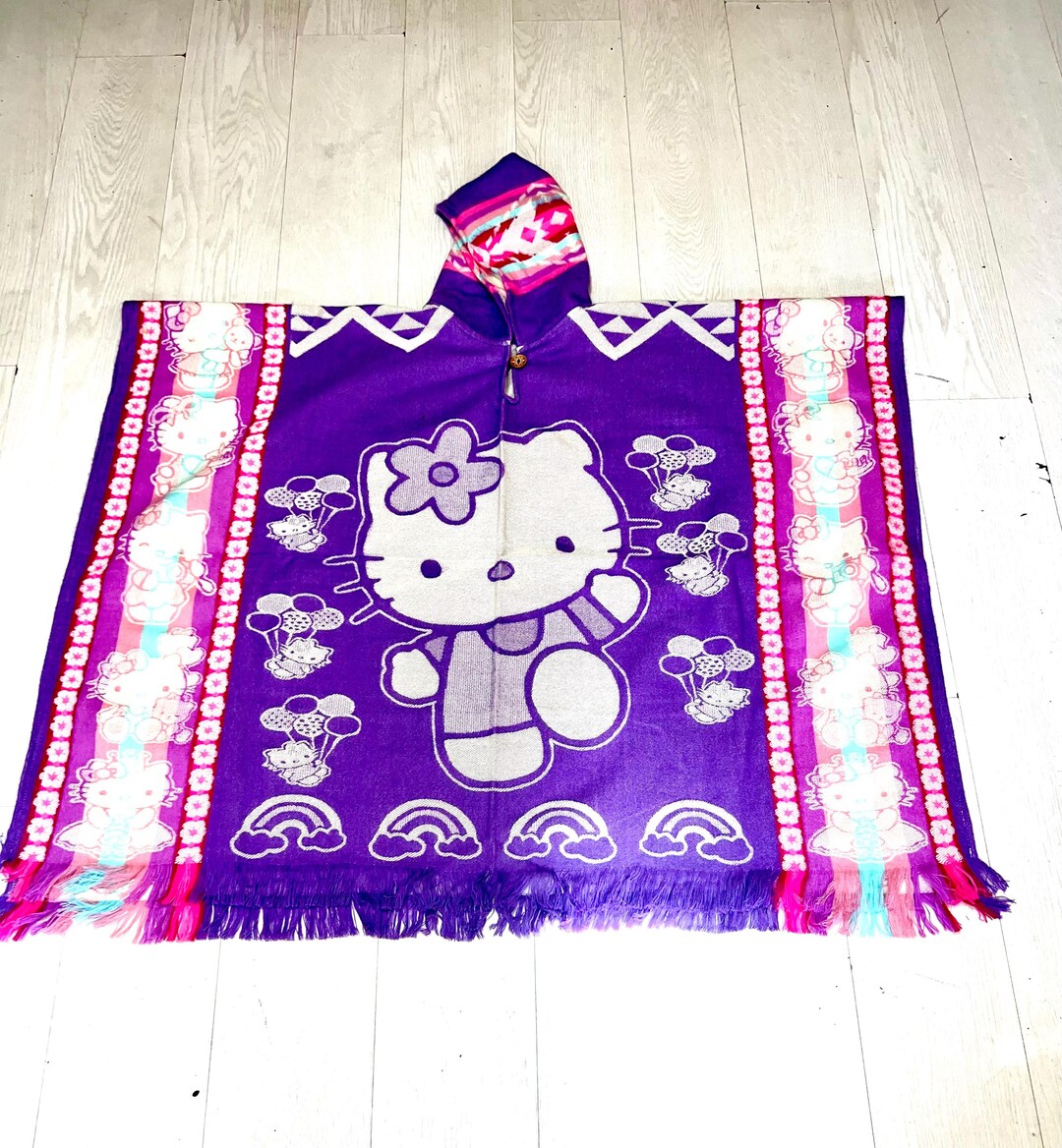 Hello Kitty Poncho Alpaca Wool Blend Adult Size - Etsy